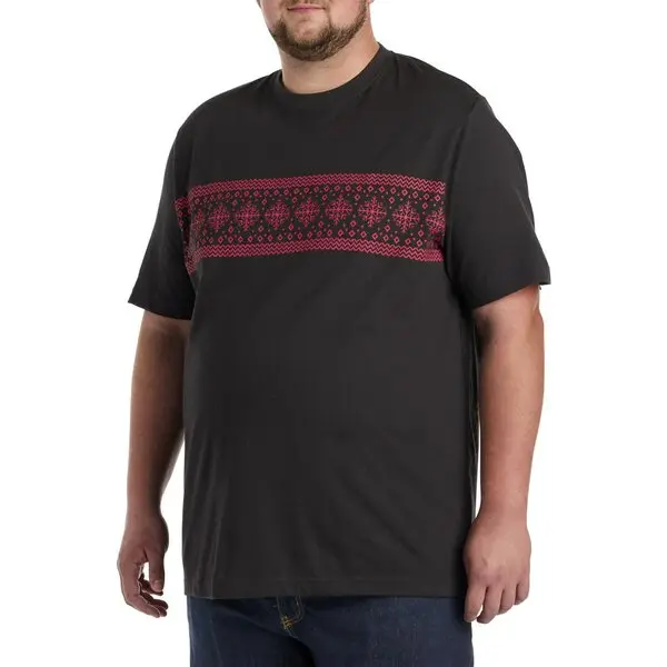 HARBOR BAY BY DXL Big & Tall Fair Isle Moisture-wicking T-shirt