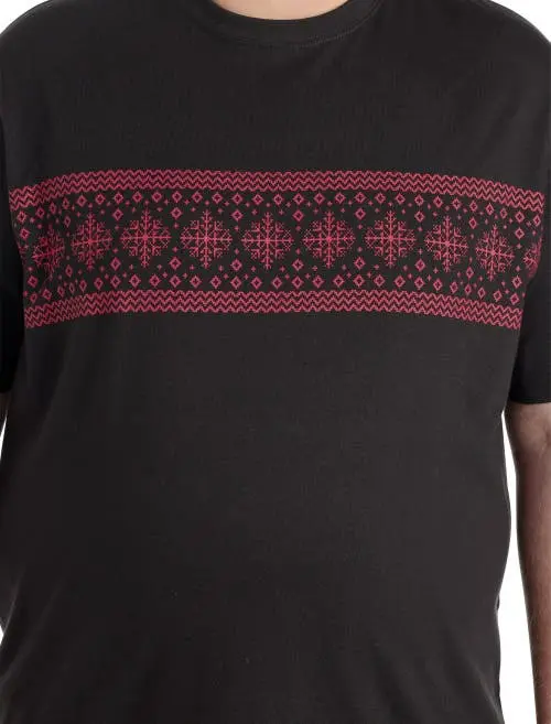 HARBOR BAY BY DXL Big & Tall Fair Isle Moisture-wicking T-shirt