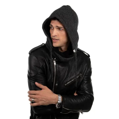 NIRVANNA DESIGNS Hand-knitted Hero Hood - Cocoa