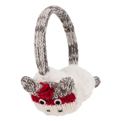 NIRVANNA DESIGNS Hand-knit Wool Earmuffs - White