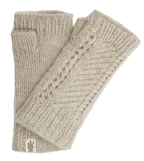 NIRVANNA DESIGNS Diagonal Knit Handwarmers - Linen