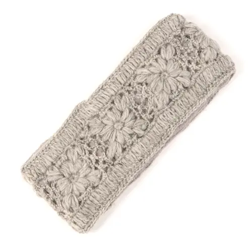 NIRVANNA DESIGNS Flower Crochet Knit Headband - Ash