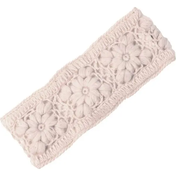 NIRVANNA DESIGNS Flower Crochet Knit Headband - Ivory-white