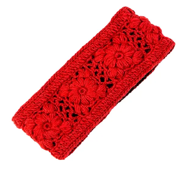 NIRVANNA DESIGNS Flower Crochet Knit Headband - Lipstick