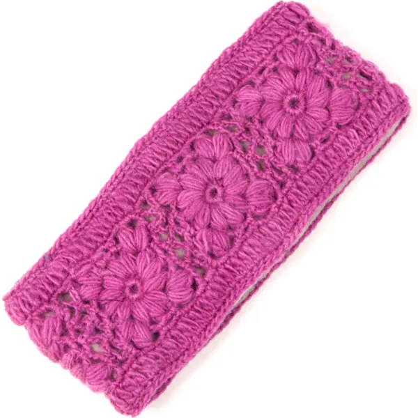 NIRVANNA DESIGNS Flower Crochet Knit Headband - Orchid