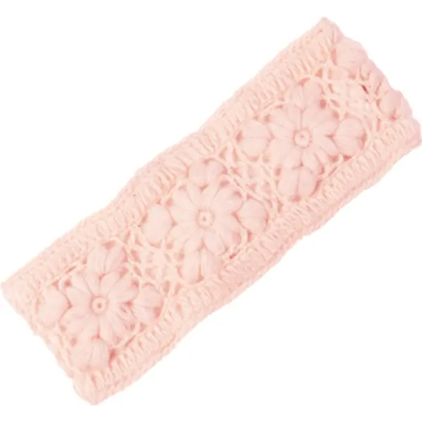 NIRVANNA DESIGNS Flower Crochet Knit Headband - Pink Quartz
