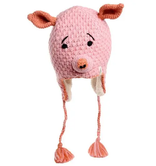 NIRVANNA DESIGNS Crochet Piggy Hat - White