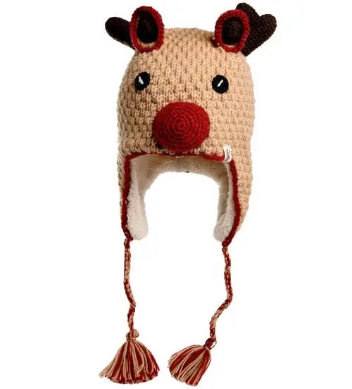 NIRVANNA DESIGNS Crochet Reindeer Hat - White