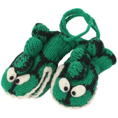 NIRVANNA DESIGNS Dinosaur Mittens - Green