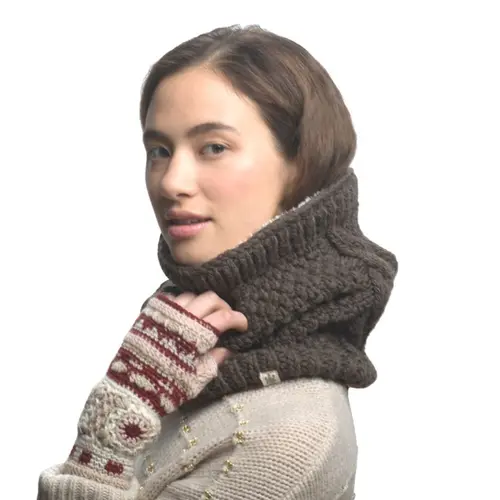 NIRVANNA DESIGNS Dreams Crochet Handwarmers - Brown Combo