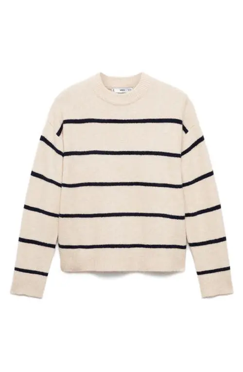 Mango Marina Striped Sweater - Sand
