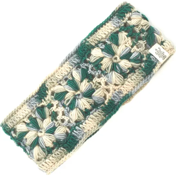 NIRVANNA DESIGNS Flower Crochet Headband - Emerald Multi