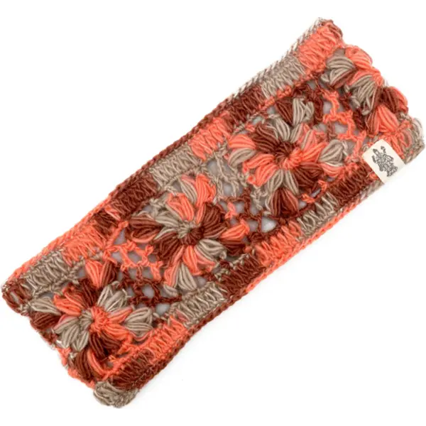 NIRVANNA DESIGNS Flower Crochet Headband - Rust Multi