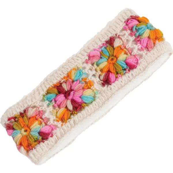 NIRVANNA DESIGNS Flower Crochet Headband - White Multi