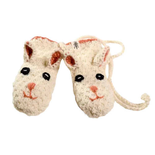 NIRVANNA DESIGNS Crochet Rabbit Mittens - White