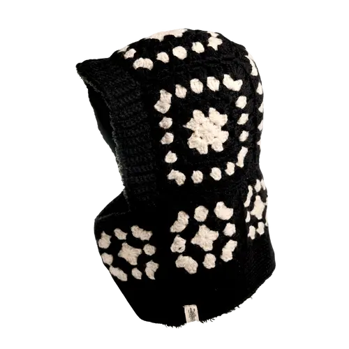NIRVANNA DESIGNS Crochet Patch Hood - Black
