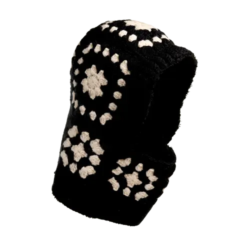 NIRVANNA DESIGNS Crochet Patch Hood - White