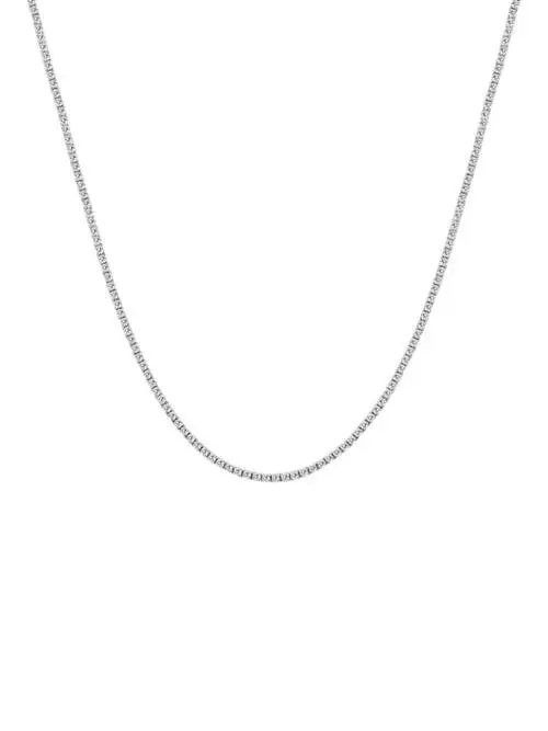BLISS DIAMOND 7ct Tw Diamond Tennis Necklace 14k Gold 16.5" Lab Grown - 14k White Gold