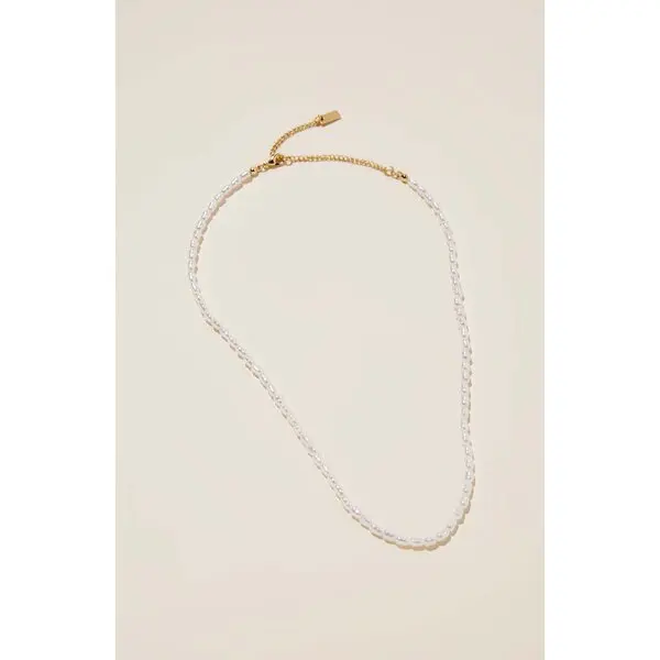 RUBI SHOES Beaded Necklace - Gold Plated Pearl