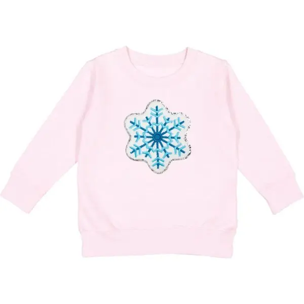 SWEET WINK Snowflake Patch Sweatshirt - Ballet Pink