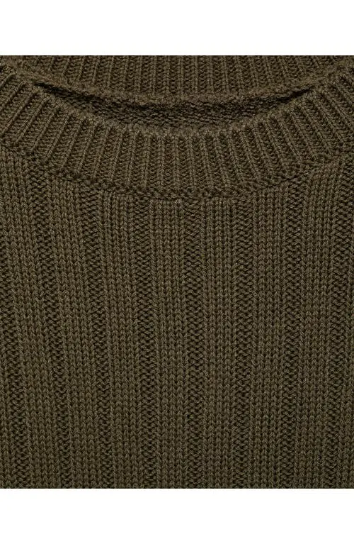 Mango Convertible Cold-shoulder Ribbed Sweater