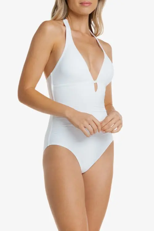 Helen Jon Kara Keyhole One-piece - Textured White