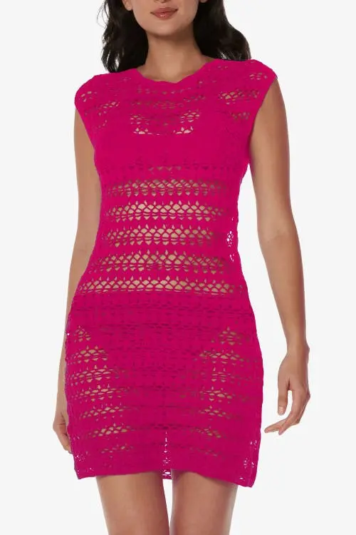 Helen Jon Kendall Crochet Dress - Lotus Pink