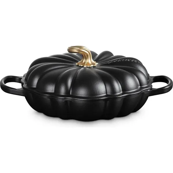 LE CREUSET Enameled Cast Iron Pumpkin Braiser - Licorice