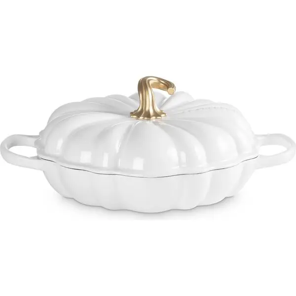 LE CREUSET Enameled Cast Iron Pumpkin Braiser - White