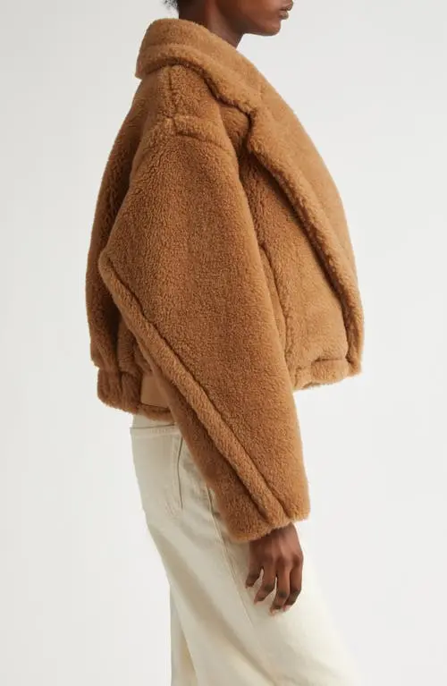 Max Mara Gardone Teddy Bear Icon Crop Jacket - Camel