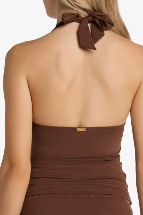 Helen Jon Mara Tortoise Tankini - Textured Chocolate Brown