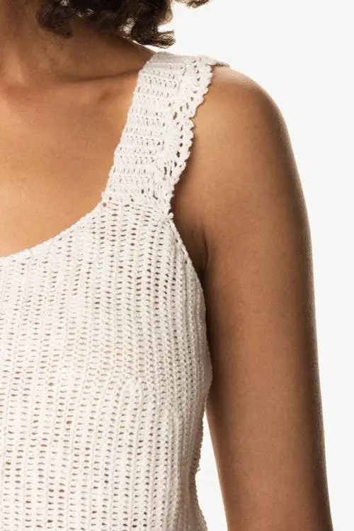 Helen Jon Scallop Crochet Tank - Ivory