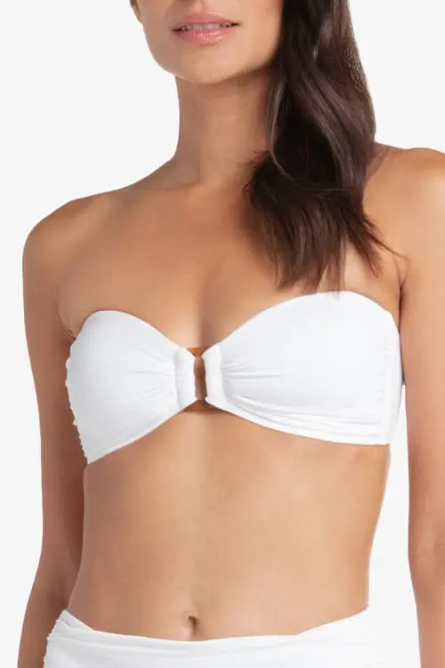 Helen Jon Hook Back Tortoise Bandeau - Textured White