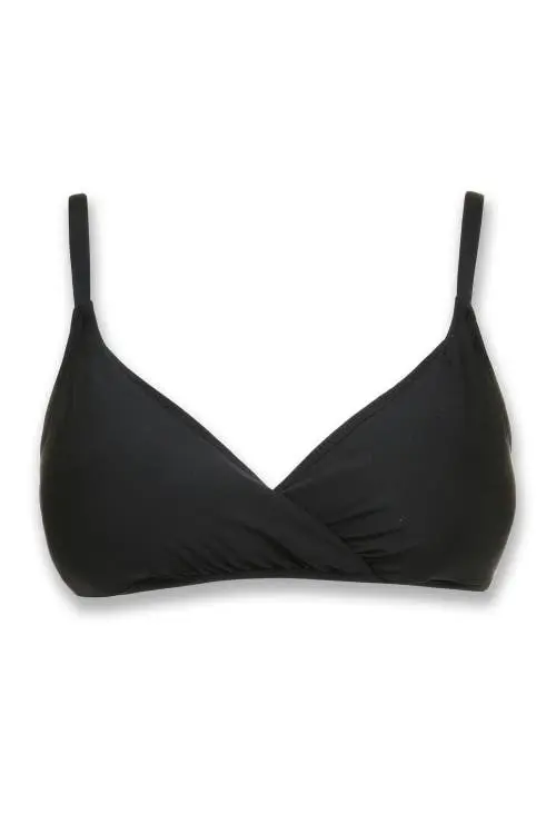 Helen Jon Shirred Crossover Bra - Black