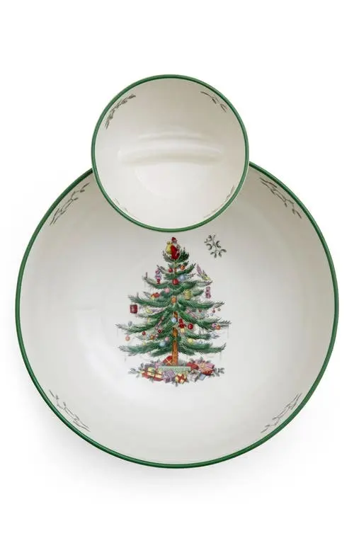 SPODE Christmas Tree Tiered Chip & Dip Set