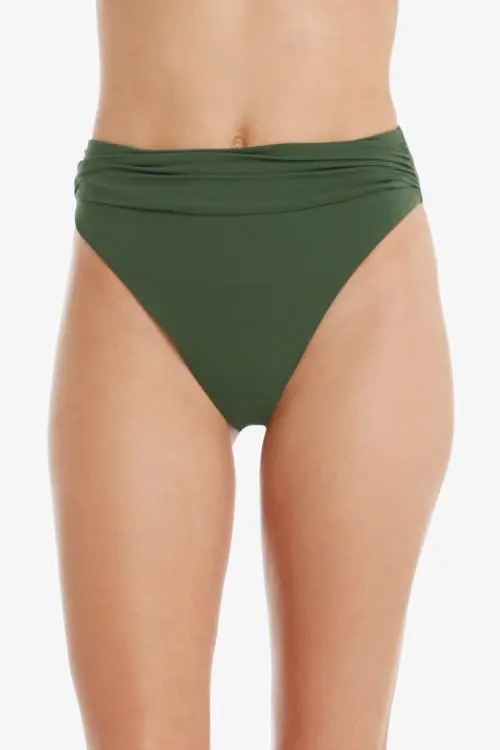 Helen Jon Shirred Bikini Bottom - Textured Fatigue