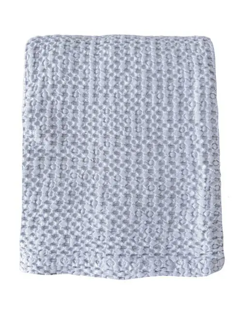 Anaya Stonewashed Cotton Waffle Bed Blanket - Powder Blue