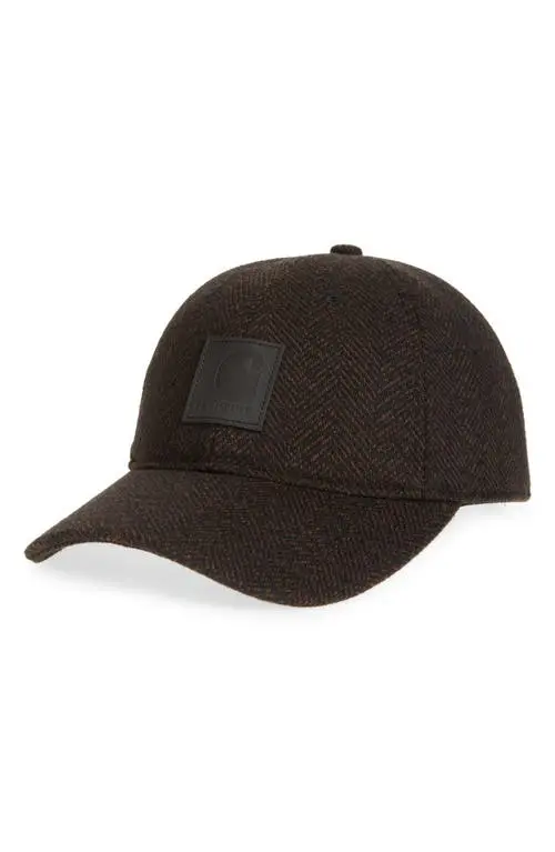 Carhartt Work In Progress Truman Herringbone Baseball Cap - Chocolate / Black
