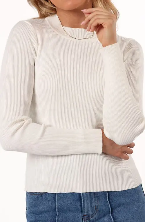 PETAL & PUP Tammy Long Sleeve Rib Top - White