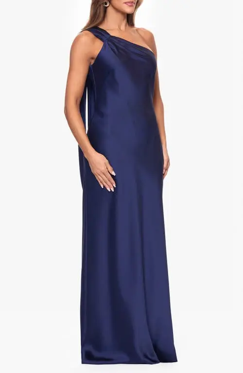 XSCAPE EVENINGS One-shoulder Satin Gown