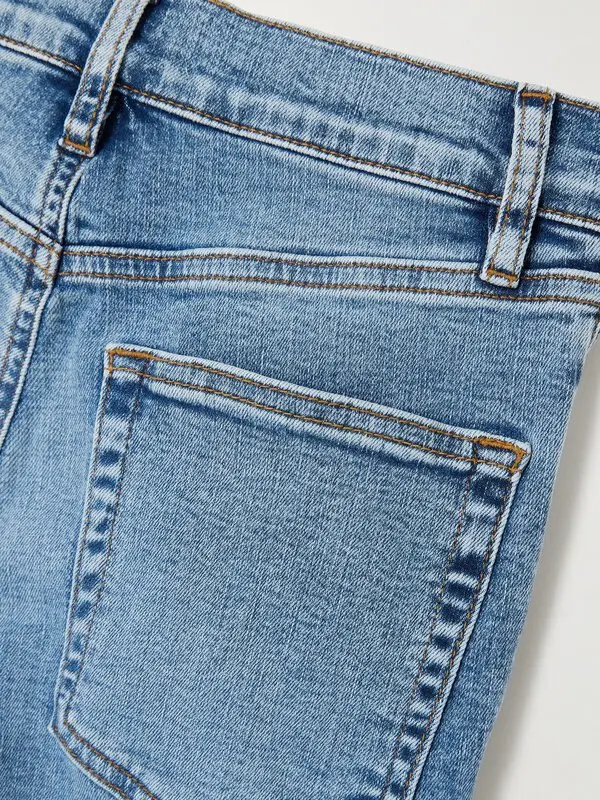 FRAME Le Pixie Slim Palazzo High-rise Wide-leg Stretch Jeans - Blue