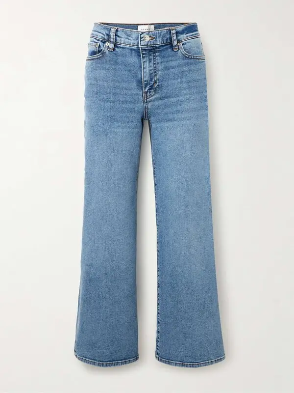FRAME Le Pixie Slim Palazzo High-rise Wide-leg Stretch Jeans