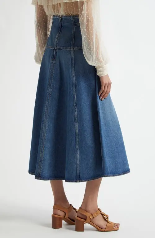 Ulla Johnson The Brigette A-line Midi Skirt - Danube