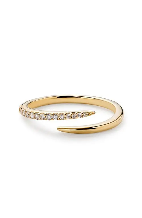 ANA LUISA Diamond Bypass Band Ring In Recycled