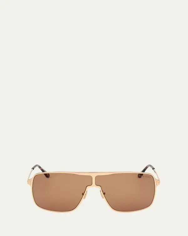 TOM FORD Zappa Aviator Sunglasses - Srgld/brn