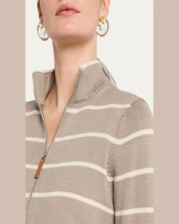 Lafayette 148 New York Striped Knit Jacket