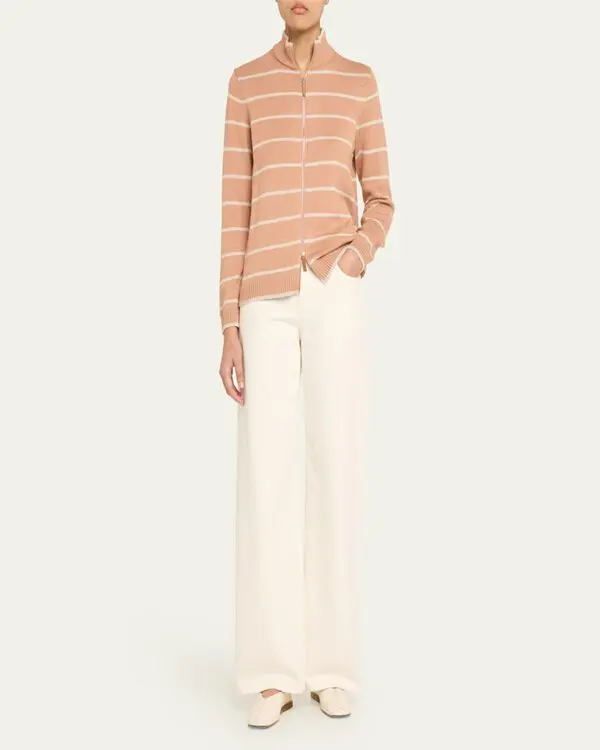 Lafayette 148 New York Striped Knit Jacket