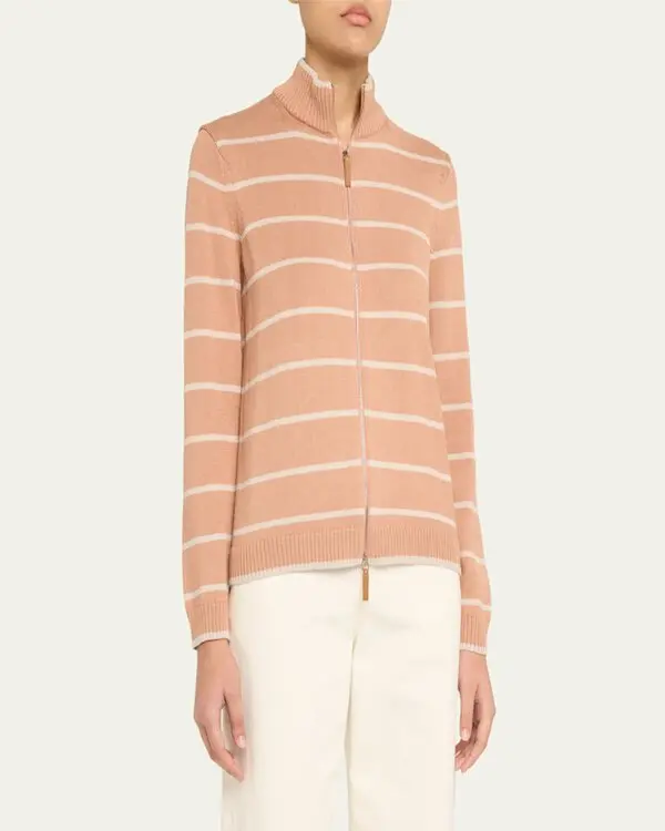 Lafayette 148 New York Striped Knit Jacket