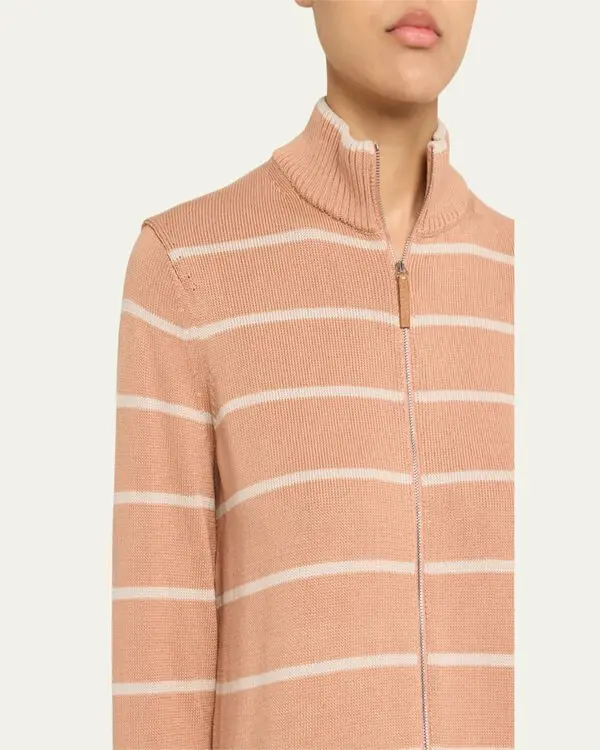 Lafayette 148 New York Striped Knit Jacket