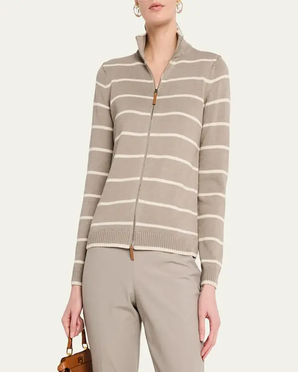 Lafayette 148 New York Striped Knit Jacket